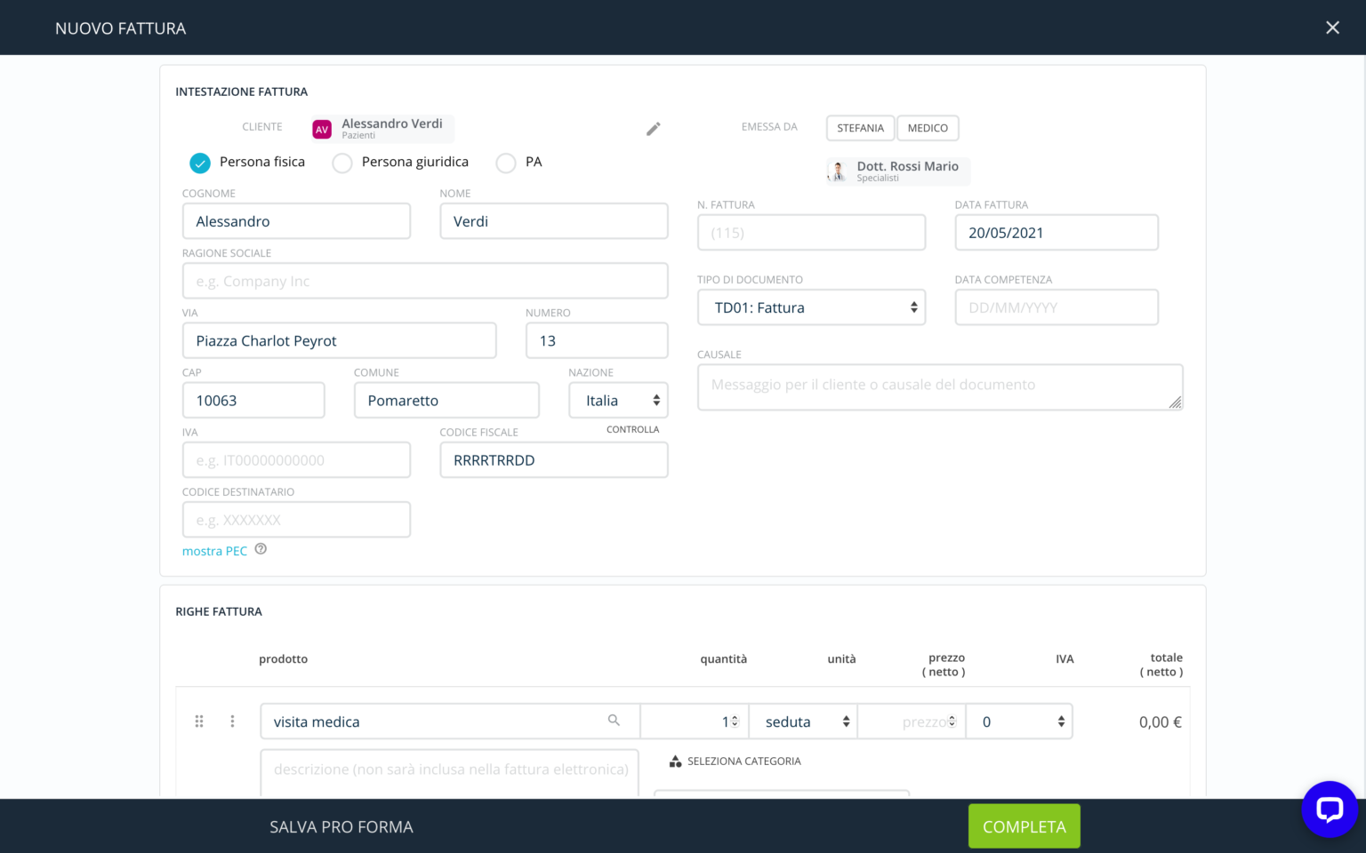 Electronic invoice platform - Beebeeboard per Studi Medici